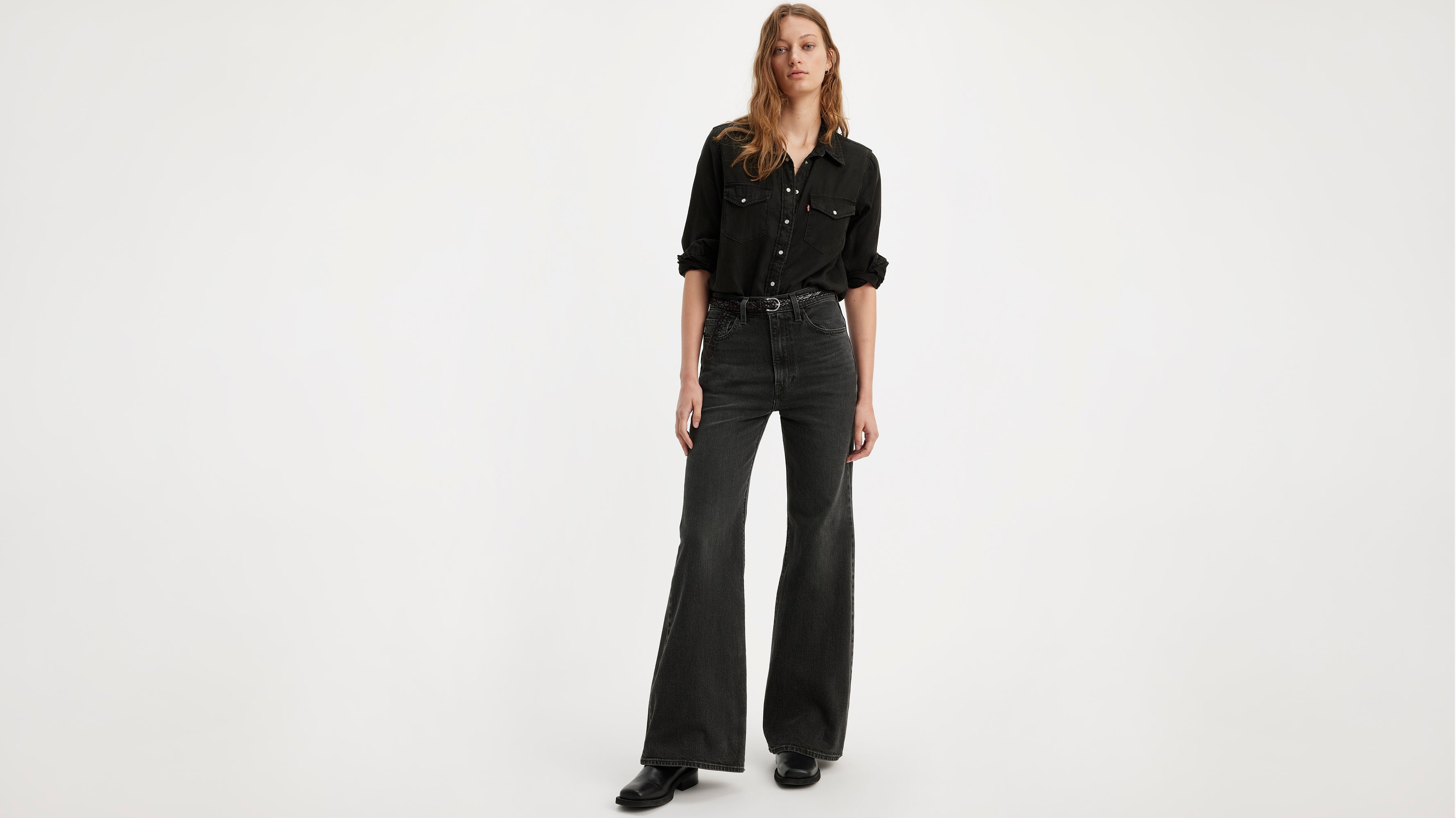 Women’s Ribcage Bell Jeans – Flared Fit On The Town No Crackle